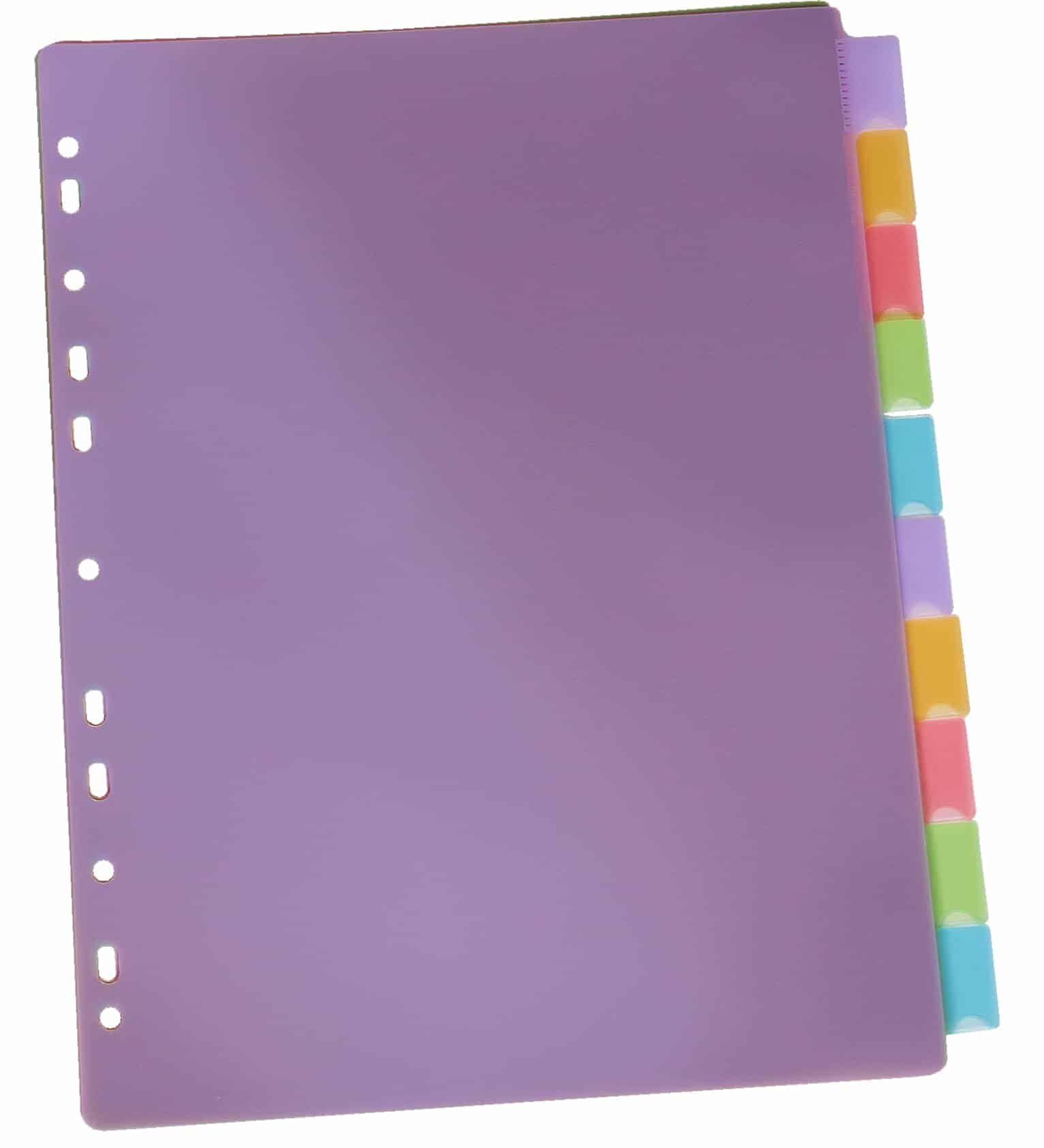 Bantex A4, 10 divisions, PP divider, 5 colours with insertable labels ...