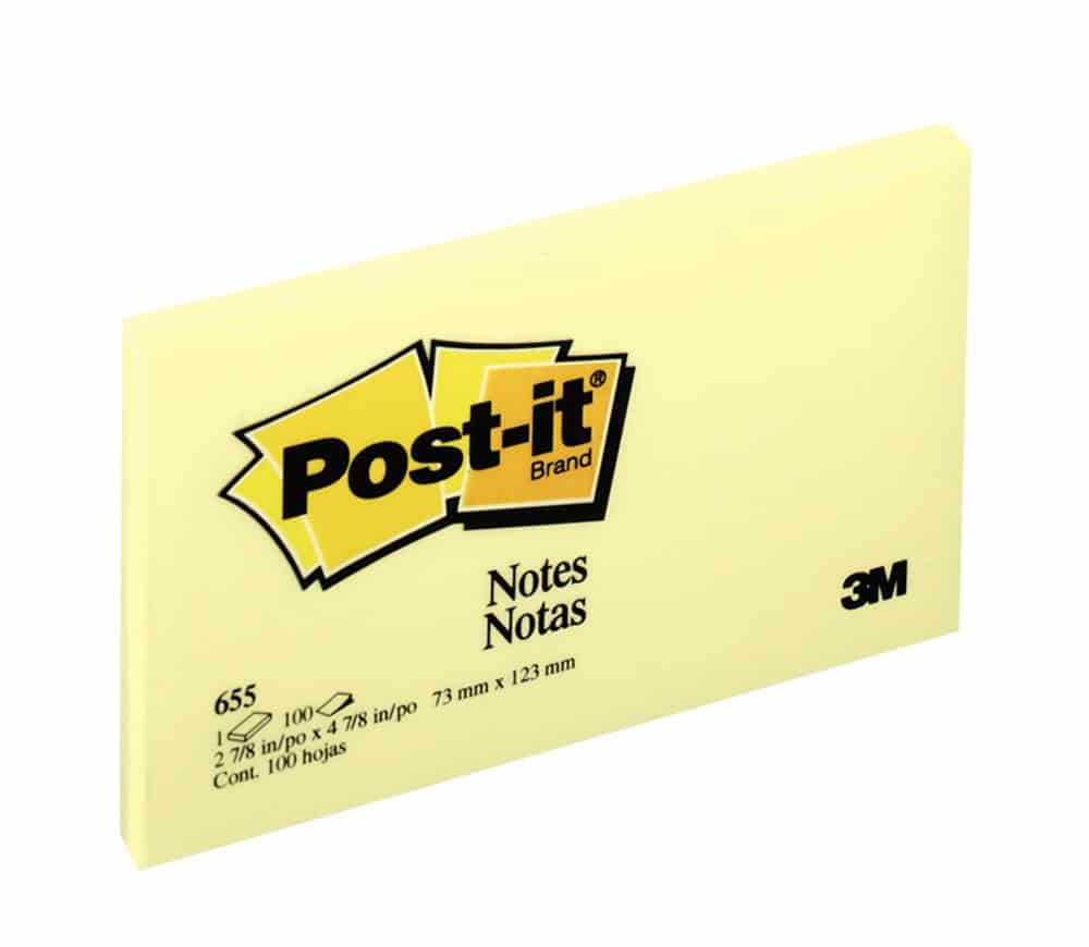 Post-It Adhesive Note Pad 655 75mm x 130mm - Park Avenue Stationers