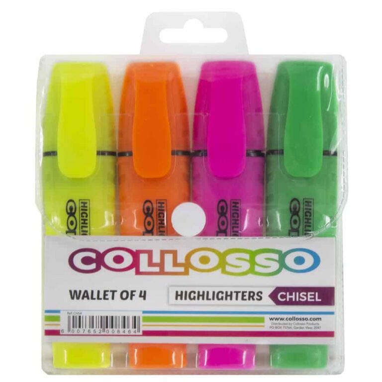 COLLOSSO T/LINE HIGHLITER 4'S - Park Avenue Stationers