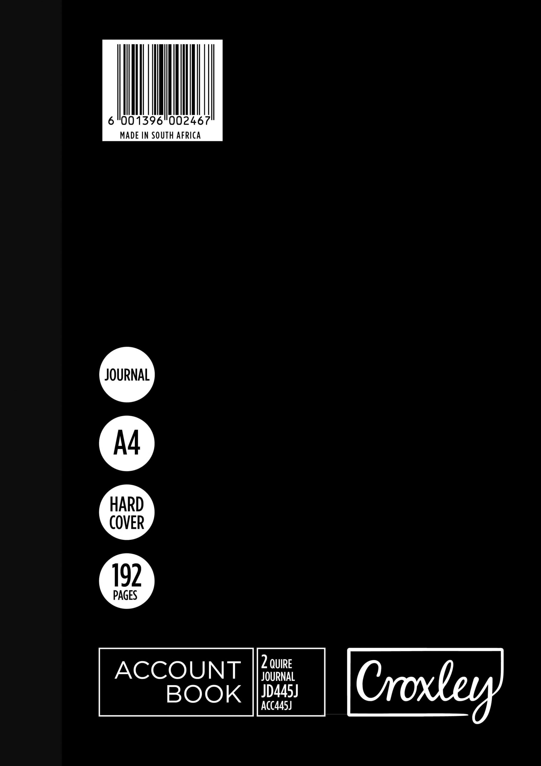 JD445 Account Book A4 Qtr Bound 192pg Journal Each - Park Avenue Stationers