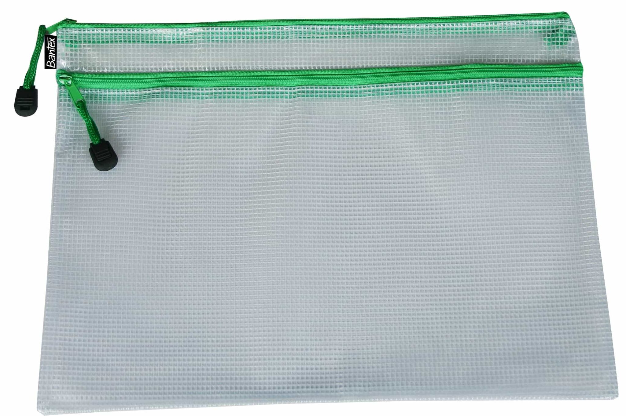 Bantex Clear bag with mesh enforcing, 2 pockets with zip closures A4 ...