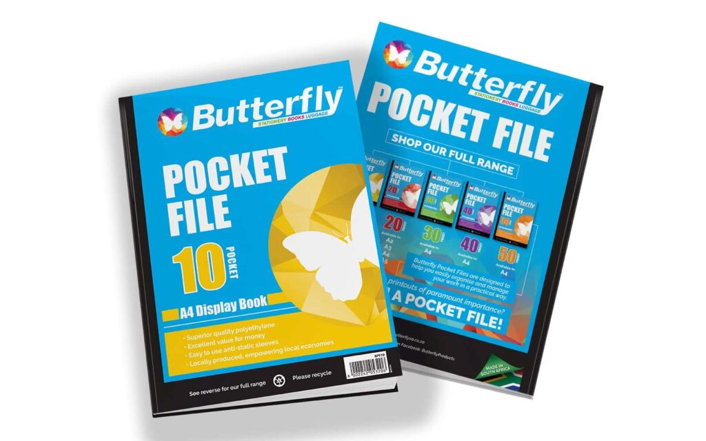 A4 10page Butterfly Pocket File - Park Avenue Stationers