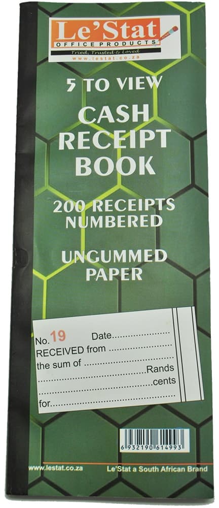 Lestat duplicate Cash Receipt Book 5 TO View - Park Avenue Stationers