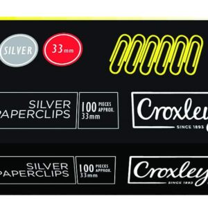 CROXLEY 33mm Silver Paper Clips 100's Each - Park Avenue Stationers