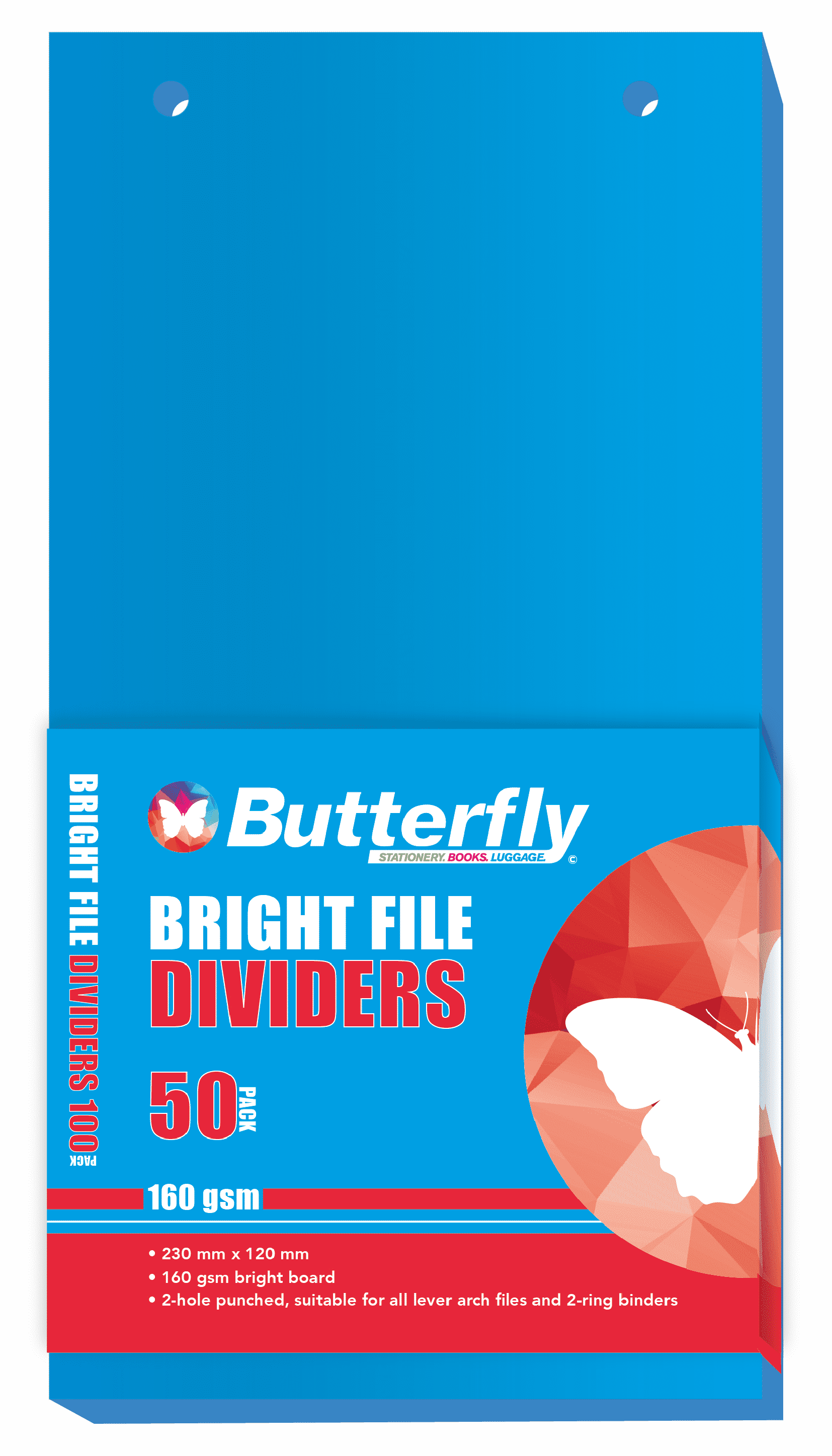 120x230 Divider 50's Bright Blue Butterfly - Park Avenue Stationers
