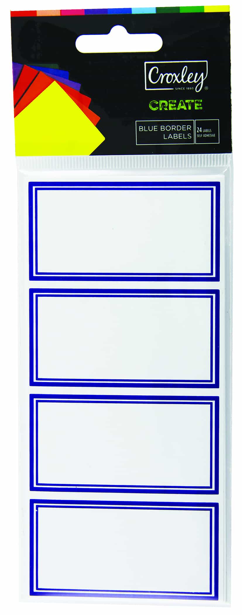 Blue Border Labels (24's EACH PK) *Croxley* - Park Avenue Stationers