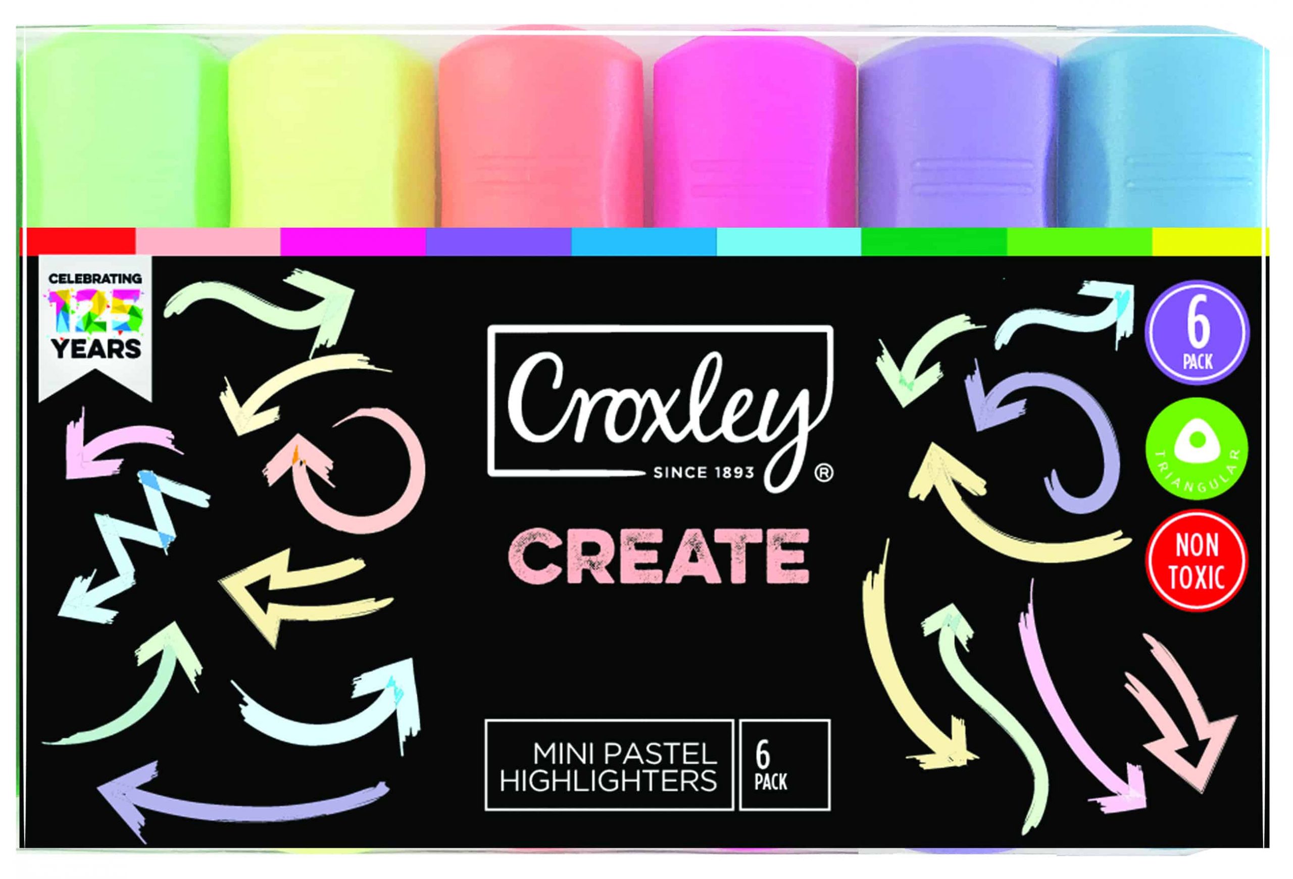CROXLEY Create Mini Pastel Highlighters 6s - Park Avenue Stationers