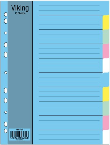 A4 Divider- 10 Division - Park Avenue Stationers