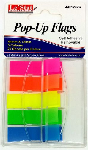 Pop Up Flag 44x12 5col Popup Assorted *Le'stat * - Park Avenue Stationers