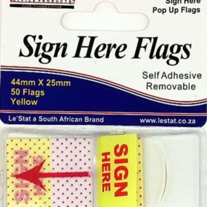POP UP FLAG 45X25 (50) SIGN HERE *LE'STAT * - Park Avenue Stationers