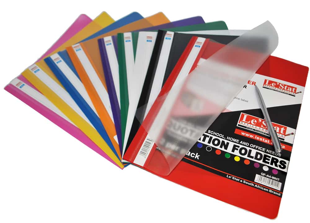 Le stat A4 Quotation Folder Clear Front White Park Avenue Stationers
