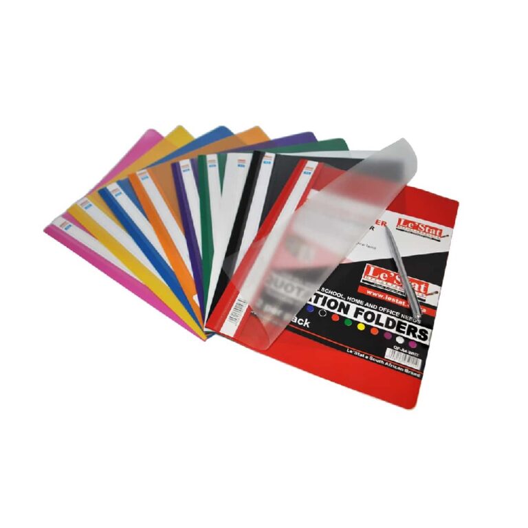 Le'stat A4 Quotation Folder Clear Front Blue - Park Avenue Stationers