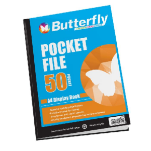 A4 50page Butterfly Pocket File - Park Avenue Stationers