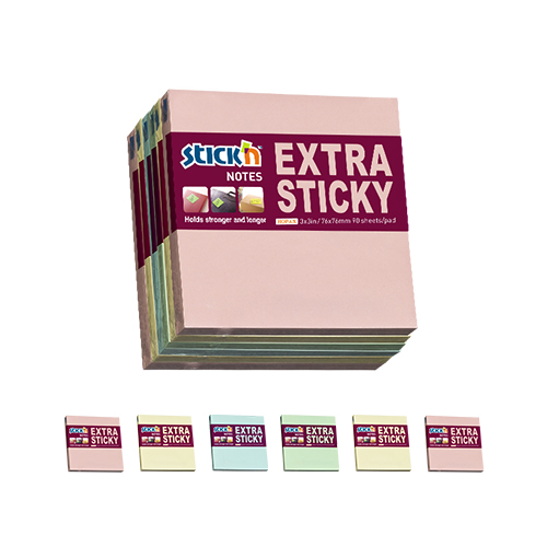 STK'N NOTE EXTRA STICKY 76X76 PASTEL(540) 21659 - Park Avenue Stationers