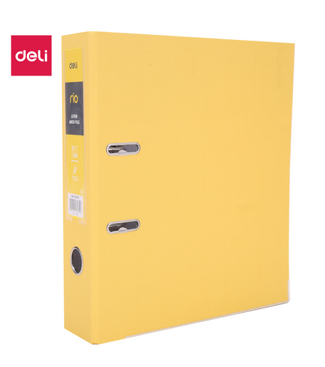 Deli Polyprop Lever Arch File 20140 Yellow - Park Avenue Stationers