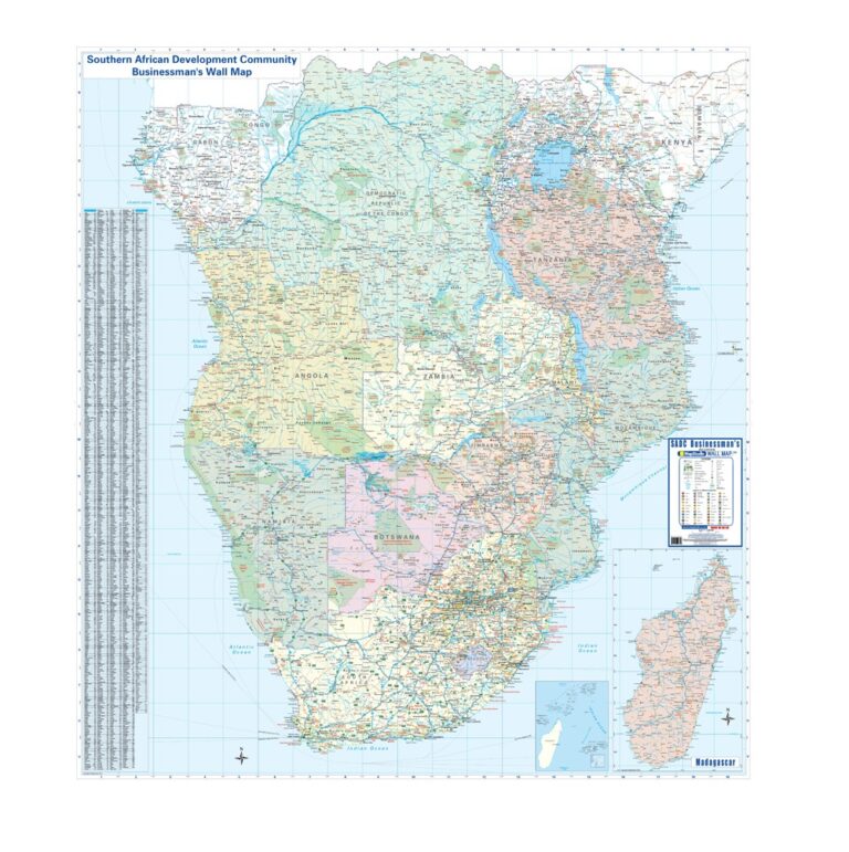 SADC Businessman's Wall Map - Park Avenue Stationers