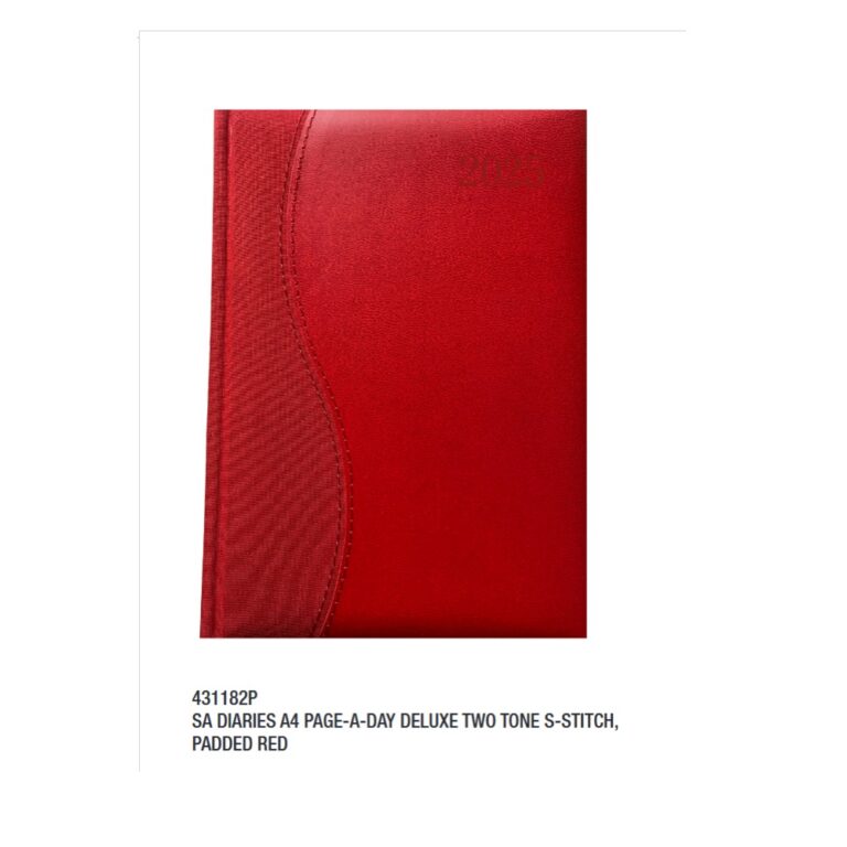A4 Diary Page A Day Delux 2026 Red - Park Avenue Stationers