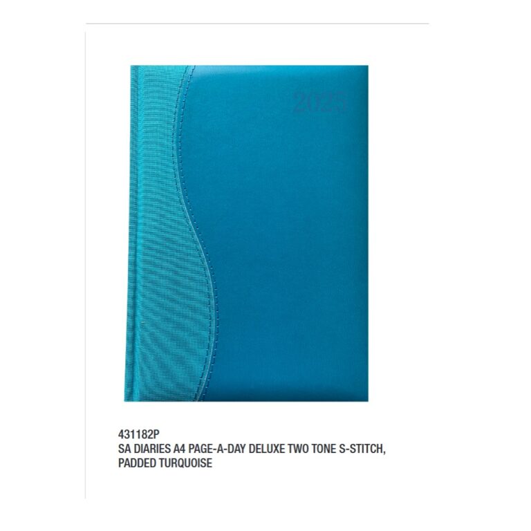 A4 Diary Page A Day Delux 2026 Turquoise - Park Avenue Stationers