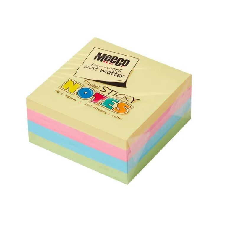 Sticky Notes 76X76 Pastel Cube *Meeco* - Park Avenue Stationers