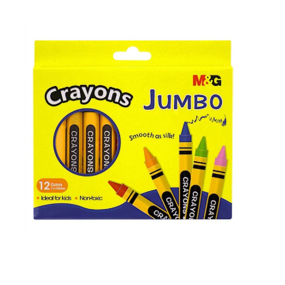 M&G Jumbo Crayon 12 Col 4224 - Park Avenue Stationers