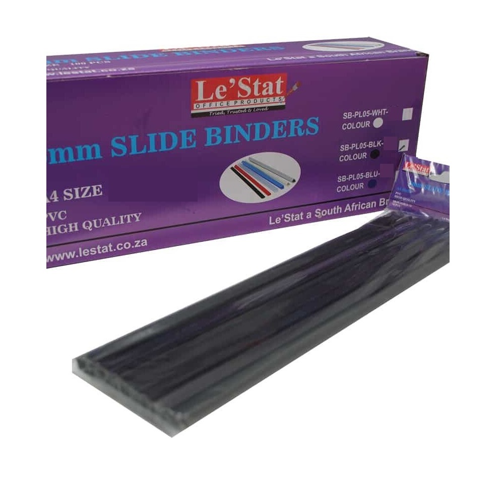 Le'stat Slide Binder 5mm Black (10) - Park Avenue Stationers