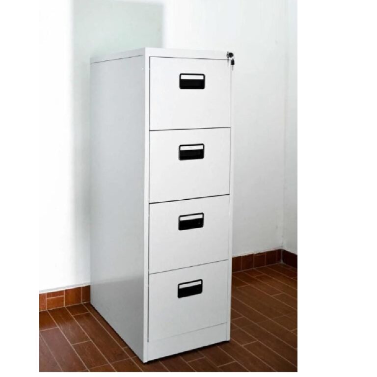 4-Draw Steel Filing Cabinet Orange Grey - Park Avenue Stationers